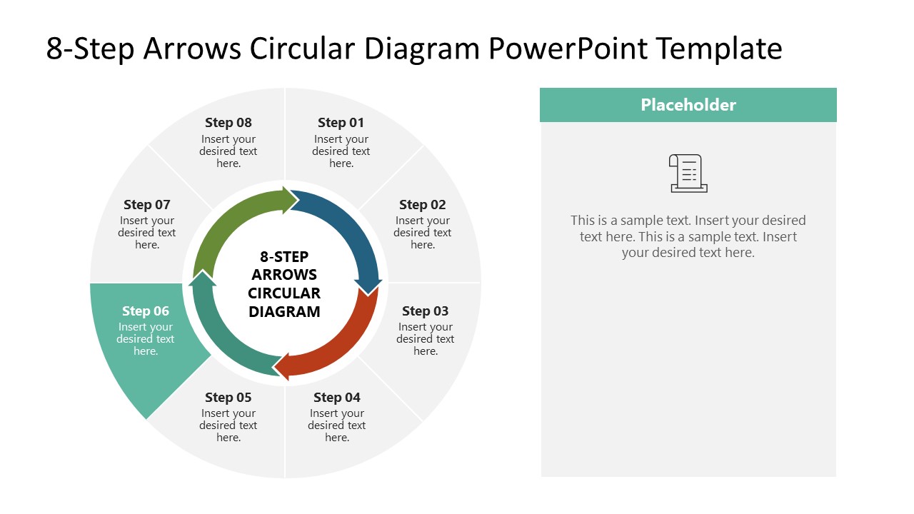 8-Step Arrows Circular Diagram PowerPoint Template
