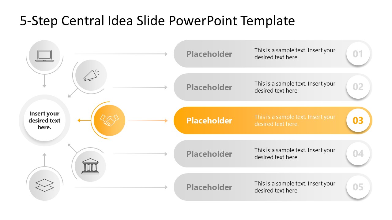 5-Step Central Idea PowerPoint Template