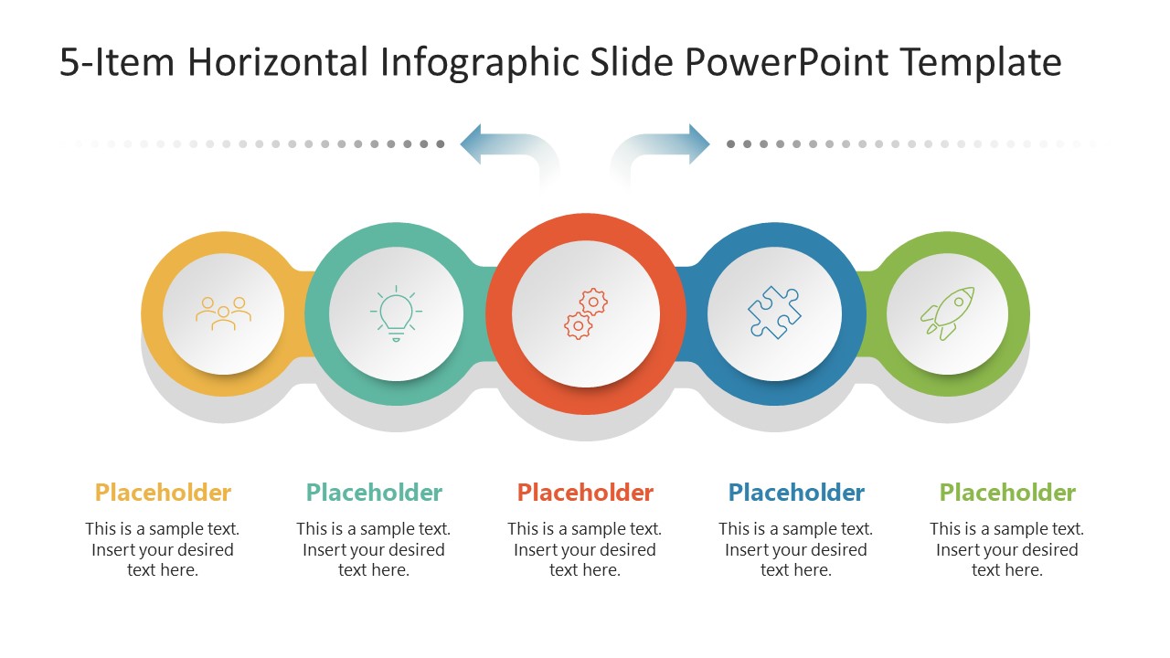 5-Item Two-Side Horizontal Infographic Slide PowerPoint Template