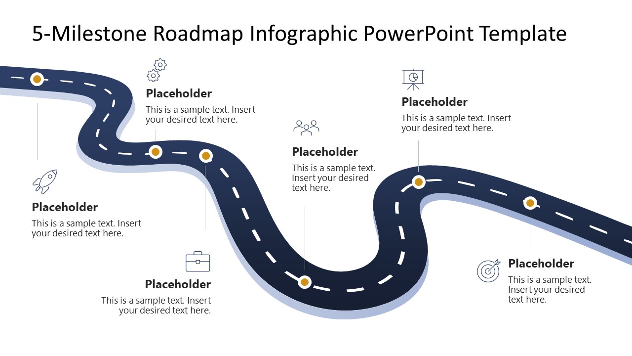 5-Milestone Roadmap Infographic PowerPoint Template