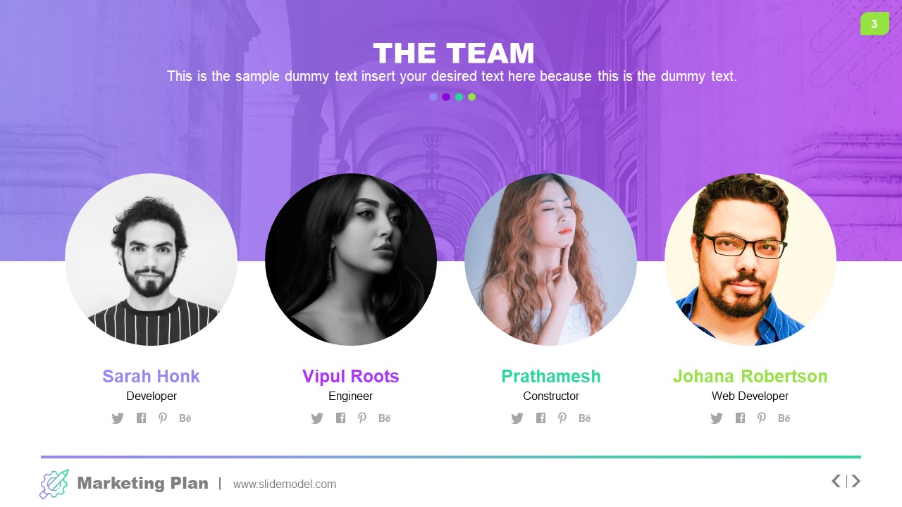 Team of Professionals in Marketing Plan PPT - SlideModel