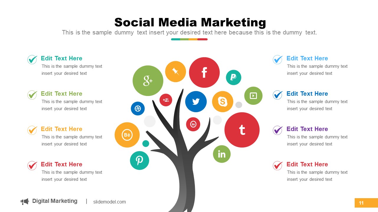 Social Media Marketing Tree Diagram PPT - SlideModel Social Media Marketing Tree Diagram PPT - SlideModel
