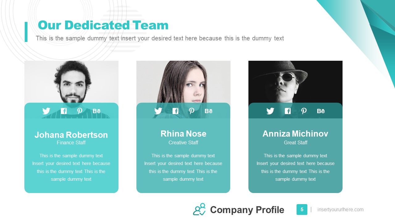 Our Dedicated Team Business Slide - SlideModel