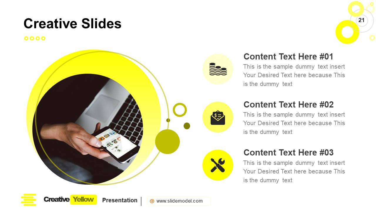 Content Slide PowerPoint Yellow Template - SlideModel