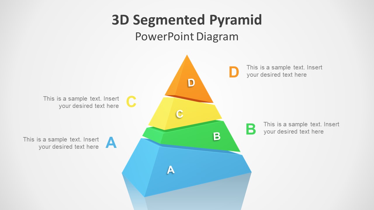 3D Segmented Pyramid PowerPoint Template SlideModel