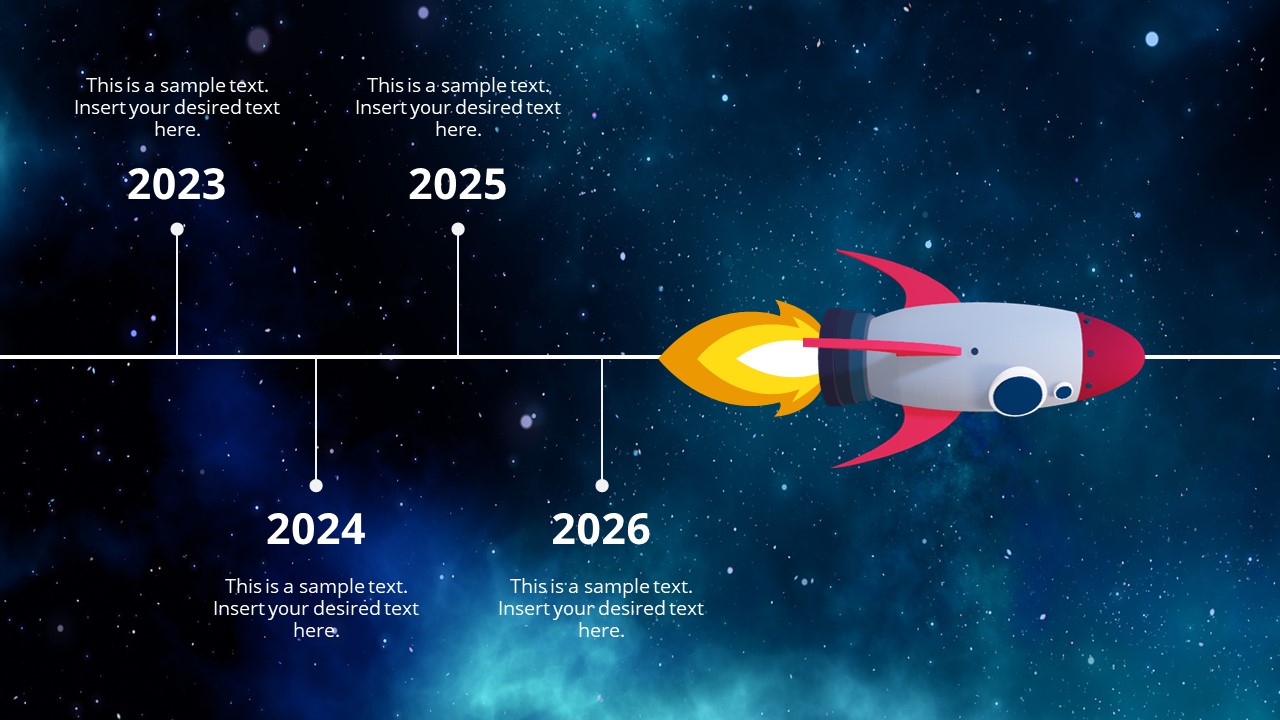 Animated 3D Spaceship Timeline Concept for PowerPoint