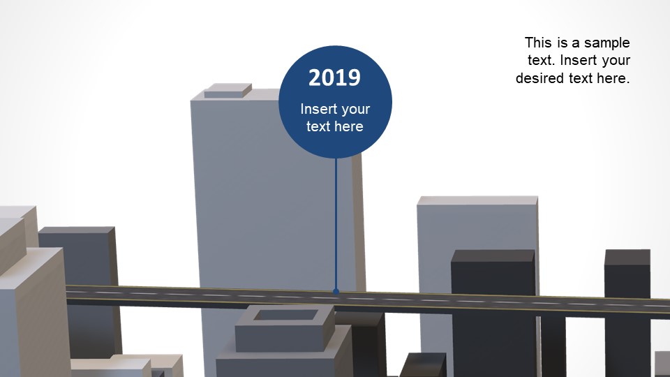Animated 3D Roadmap City PowerPoint Template - SlideModel