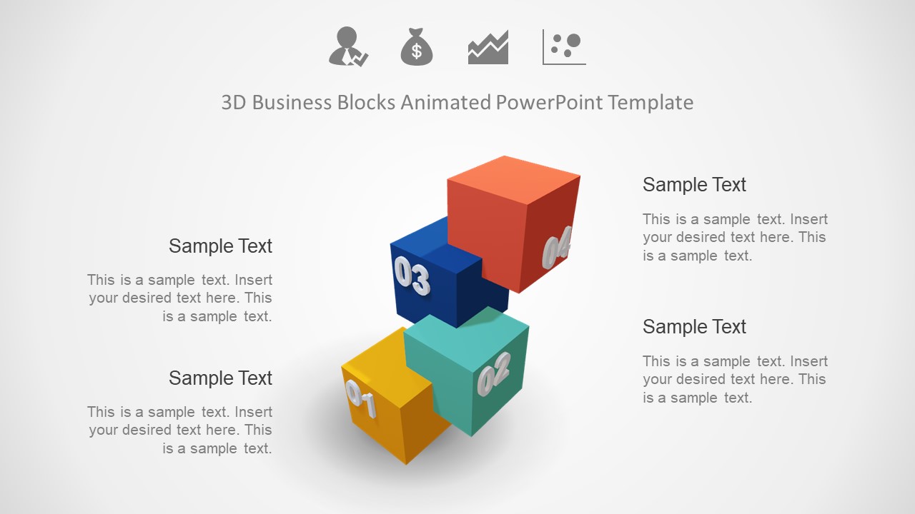 Animated 3D Stepped Diagram for PowerPoint with 4 Steps - SlideModel