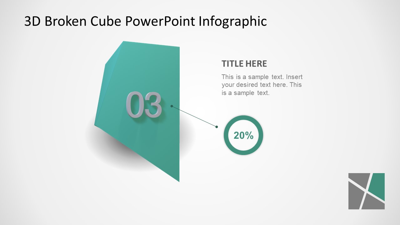 3D Broken Cube PowerPoint Diagram - SlideModel