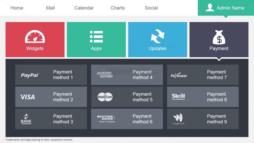 Data Dashboard Payment Options - SlideModel