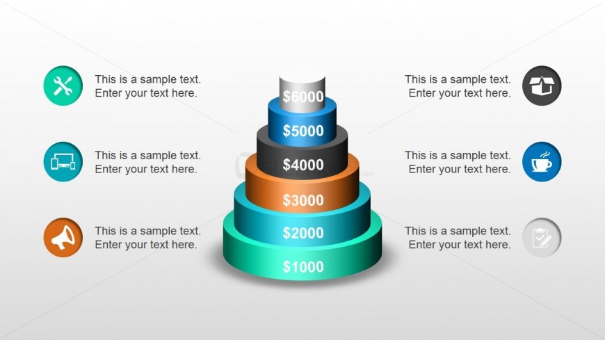 3D Multi-Level Circular Base Stacked Diagram for PowerPoint - SlideModel 3D Multi-Level Circular Base Stacked Diagram for PowerPoint - SlideModel