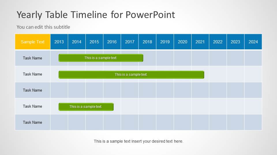 Table Timeline Template for PowerPoint - SlideModel