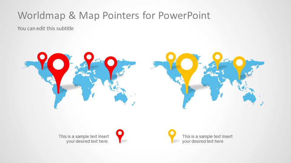 Worldmap & Map Pointers for PowerPoint - SlideModel