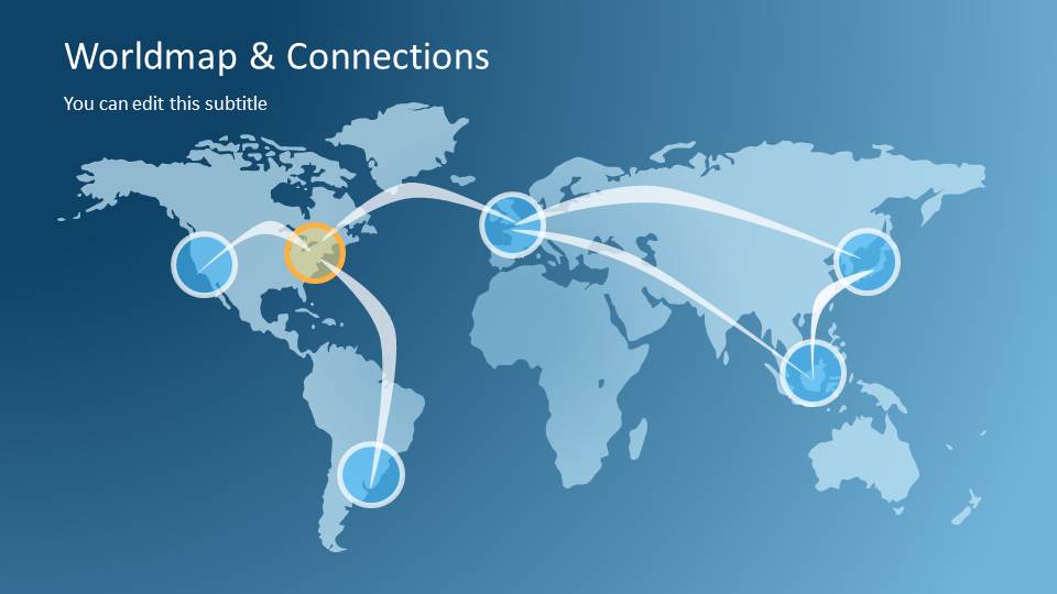 Worldmap & Connections PowerPoint Template - SlideModel