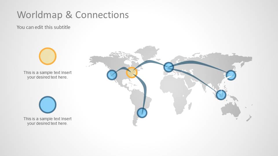 Worldmap & Connections PowerPoint Template - SlideModel