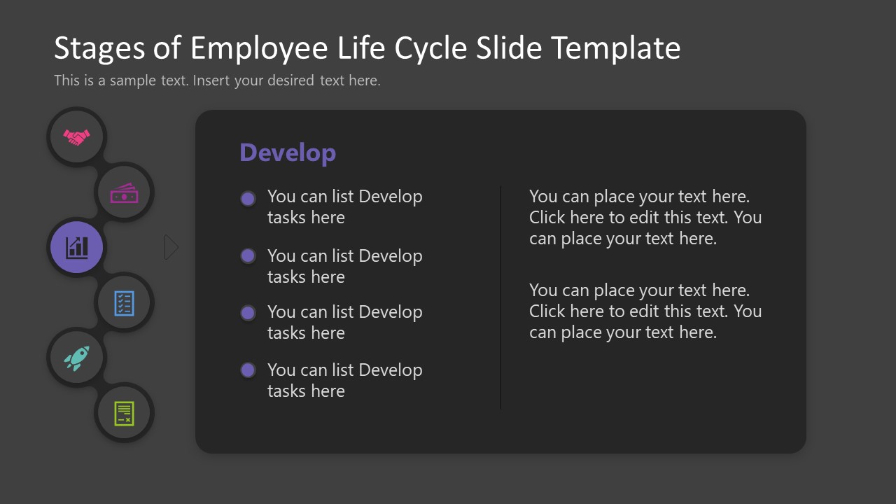 Stages of Employee Life Slide Template for PowerPoint
