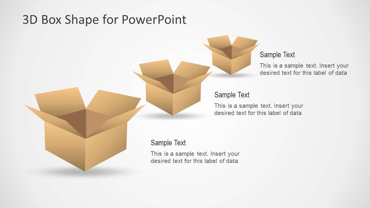3D Cardboard Box Shapes for PowerPoint - SlideModel