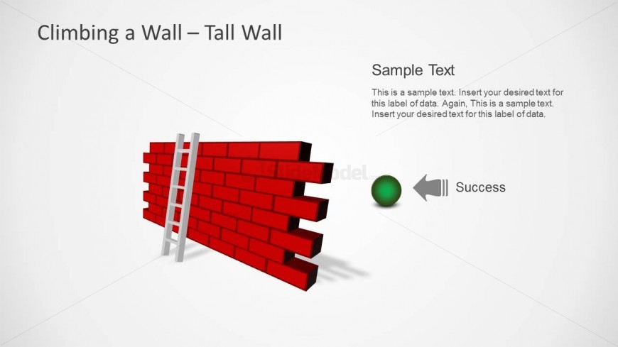Climbing to Success PowerPoint Template with Brick Wall - SlideModel