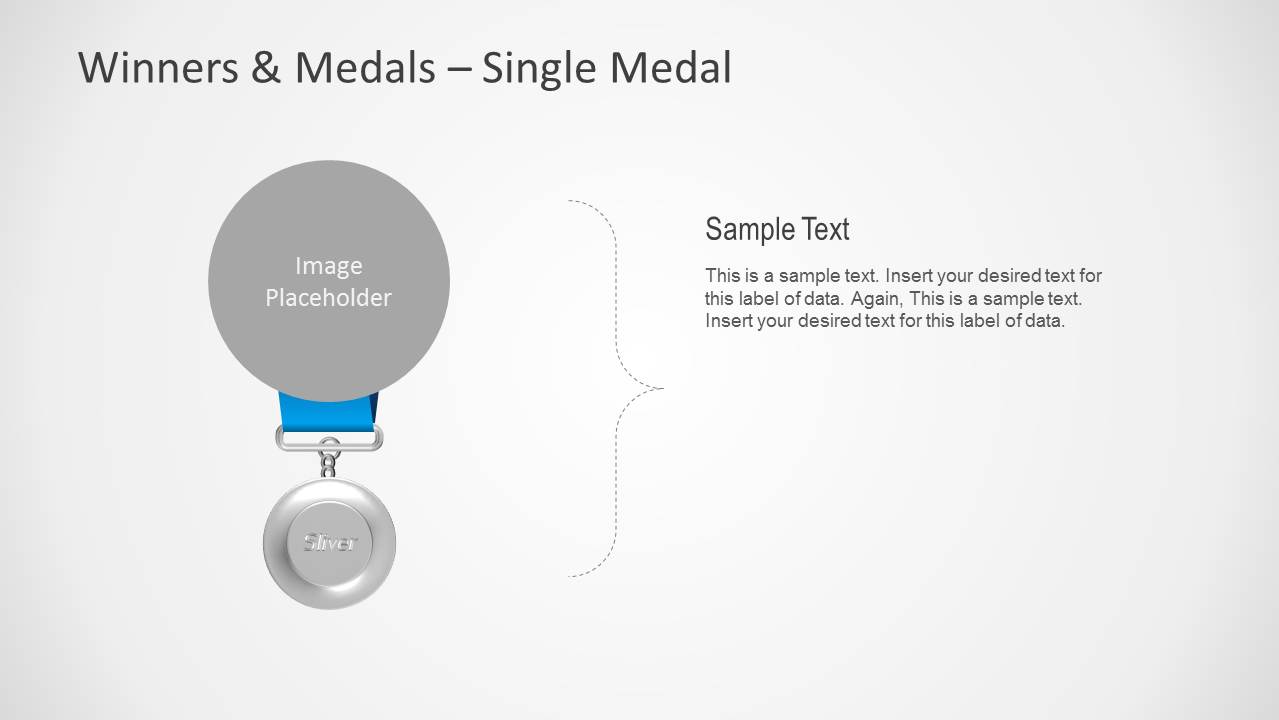 Silver Medal Shape for PowerPoint - SlideModel