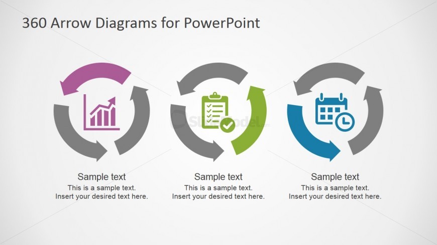 Circular Arrows 5 Steps Powerpoint Diagram Slidemodel