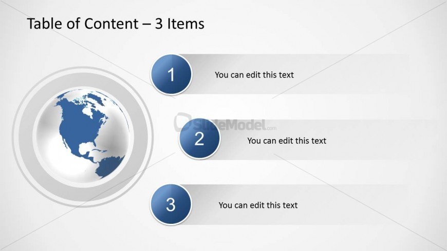 Table of Content 3 Items Slide Design for PowerPoint - SlideModel