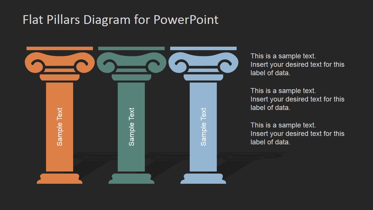 Flat Pillars Diagram for PowerPoint - SlideModel