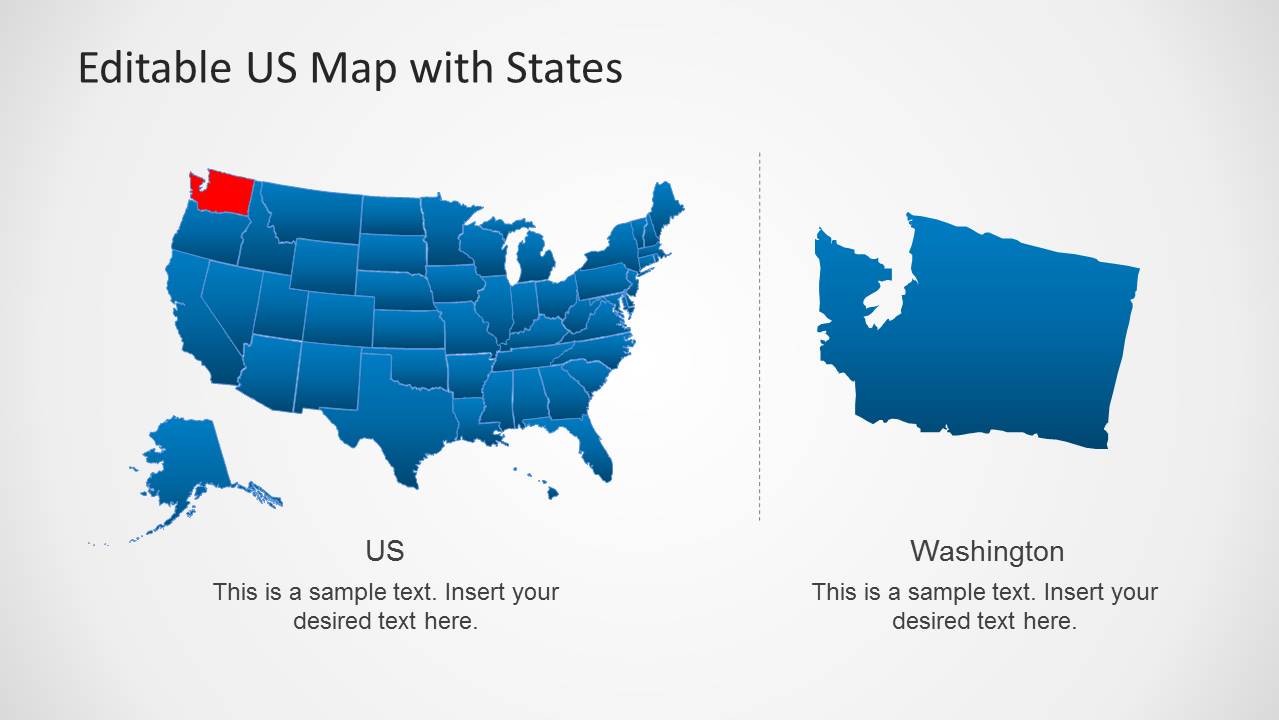 100% Editable US Map Template for PowerPoint with States