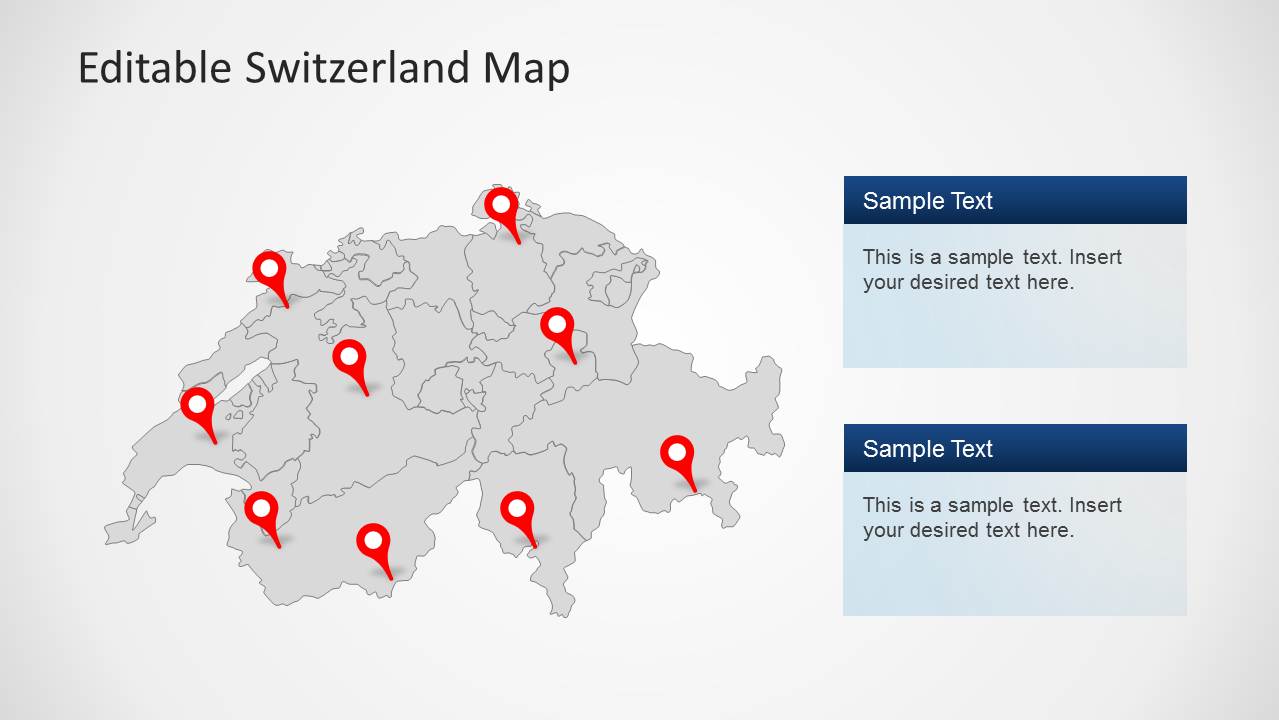 Editable Switzerland Map Template for PowerPoint - SlideModel Editable Switzerland Map Template for PowerPoint - SlideModel