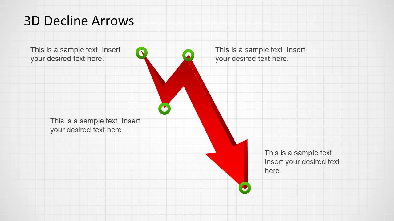 3D Decline Arrows Template for PowerPoint - SlideModel