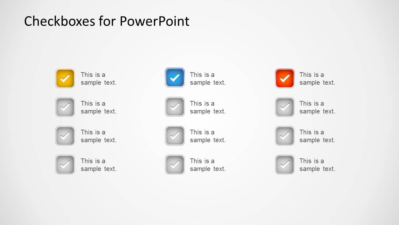 Checkboxes Template for PowerPoint - SlideModel