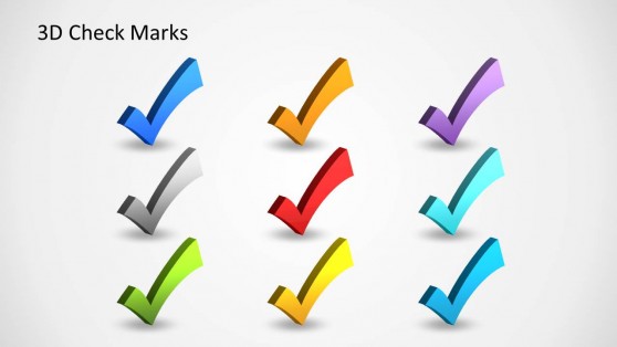 2D & 3D Check Mark Shapes for PowerPoint Presentations
