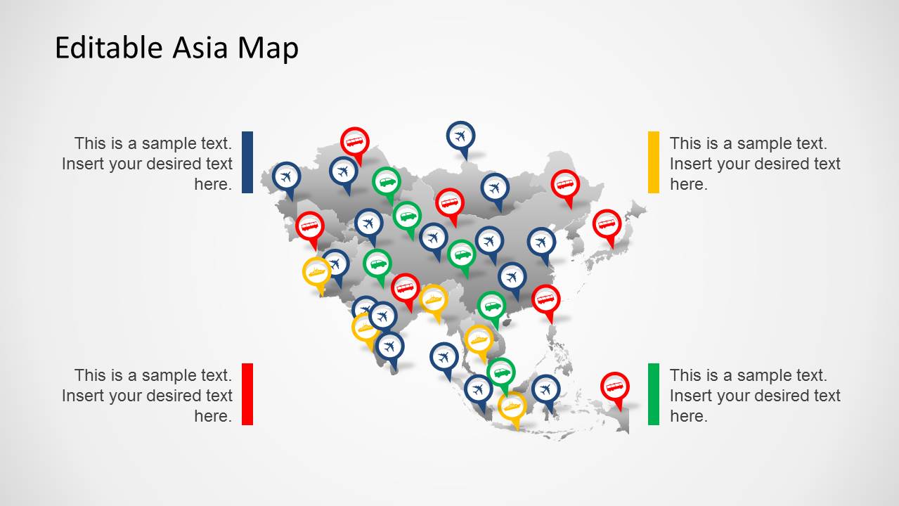 Asia Map Template for PowerPoint - SlideModel