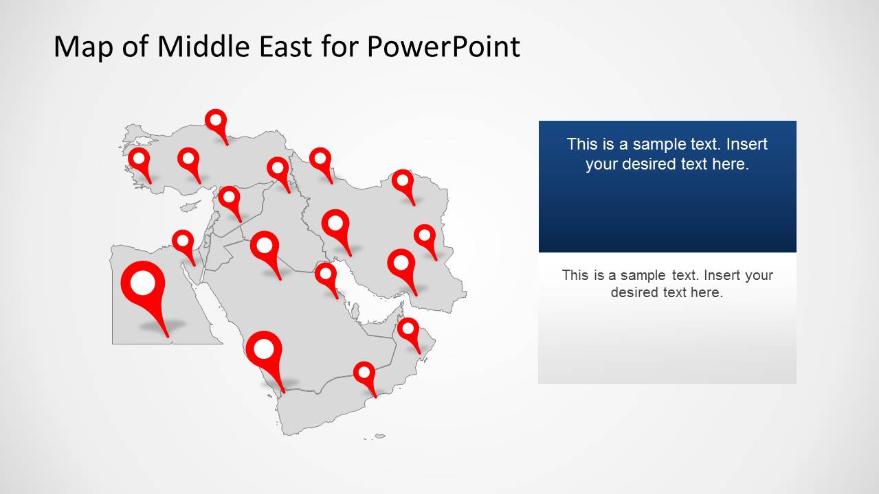 Middle East Map Template for PowerPoint & Slides