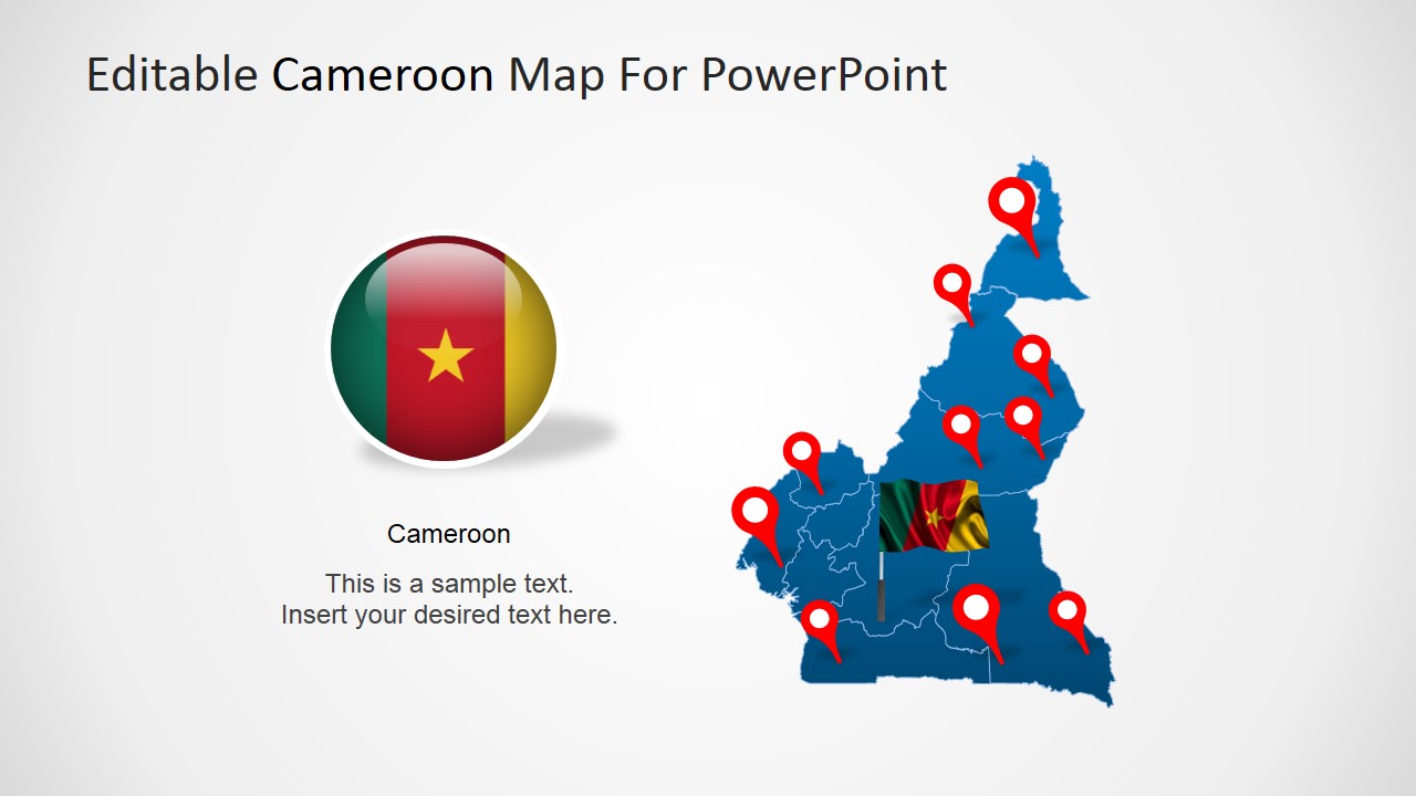 Editable Cameroon PowerPoint Map - SlideModel