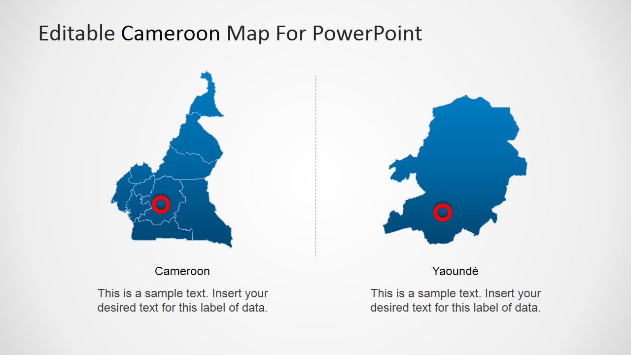 Yaoundé City Marked in Cameroon Map - SlideModel