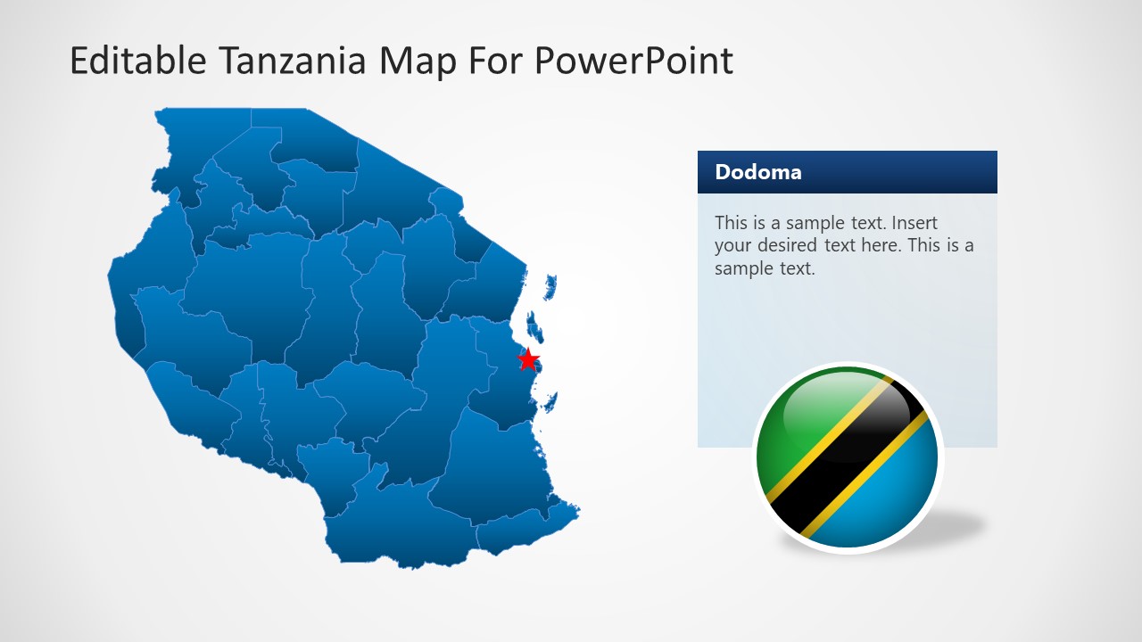 Editable Tanzania PowerPoint Map - SlideModel
