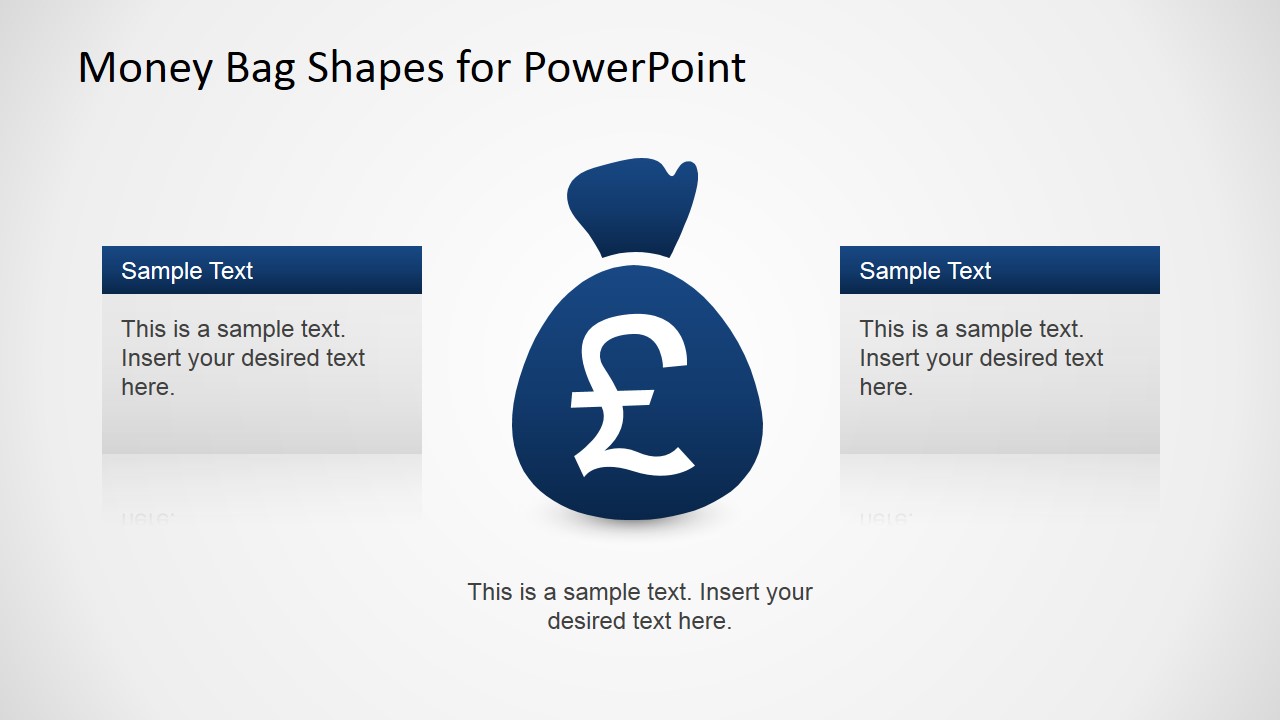 British Pound Symbol Money Bags PowerPoint Shapes - SlideModel