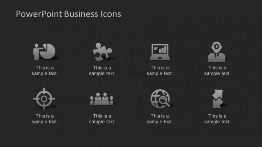 Business Icons for PowerPoint with Grey Gradient - SlideModel