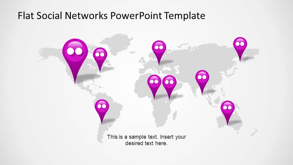 Flat Social Networks Powerpoint Template Slidemodel
