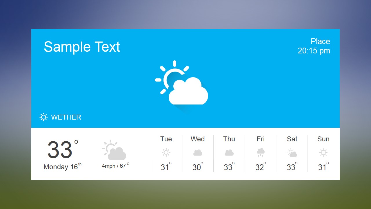 Weather Widget PowerPoint Dashboard - SlideModel