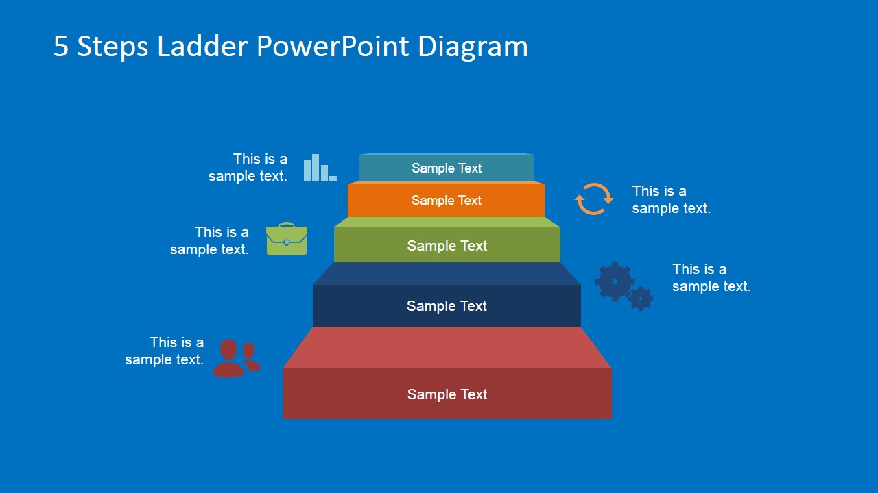 5 Steps Ladder PowerPoint Diagram SlideModel