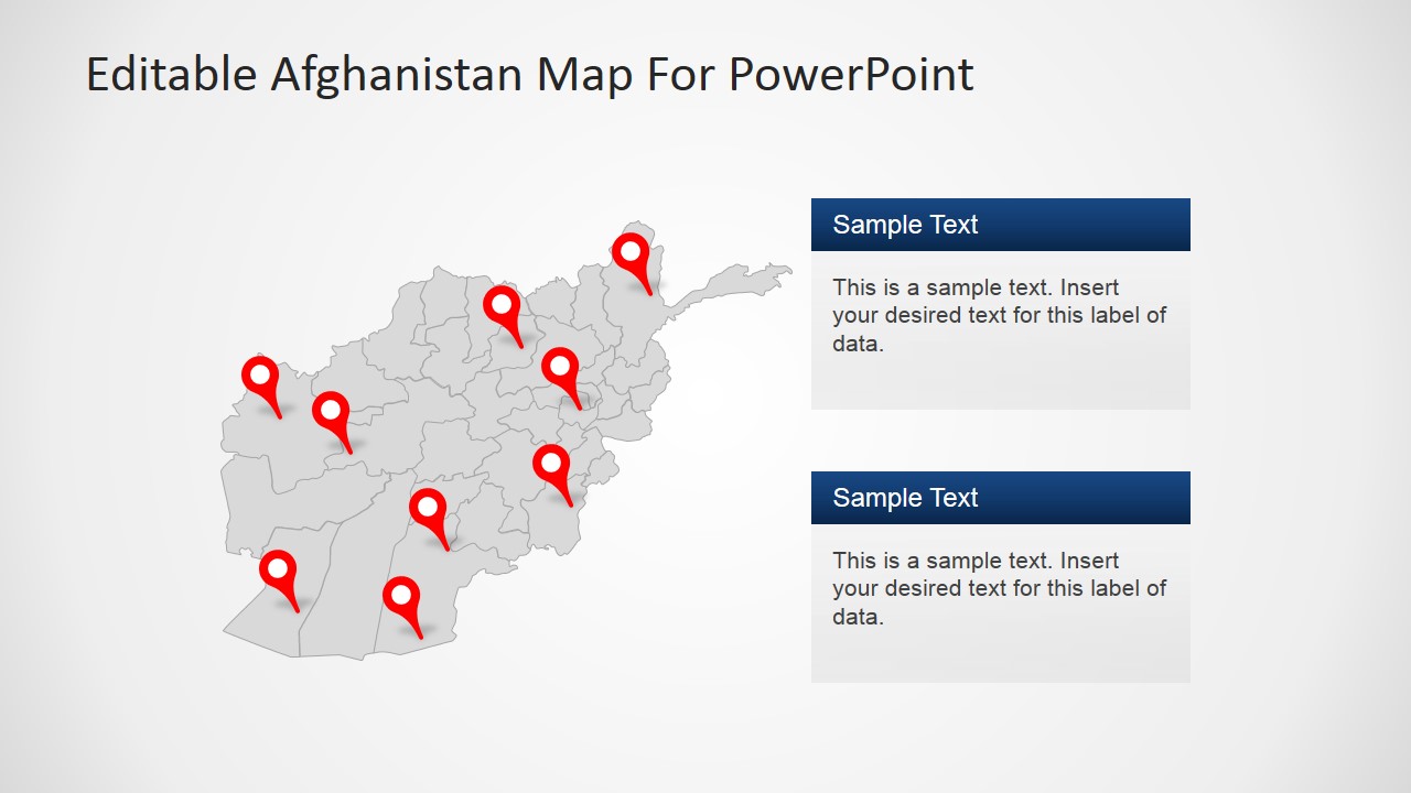 Editable Afghanistan Map For PowerPoint - SlideModel