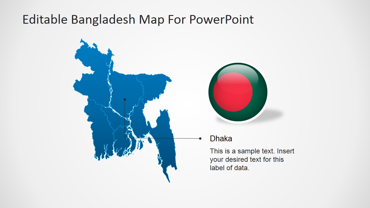 Editable Bangladesh PowerPoint Map - SlideModel