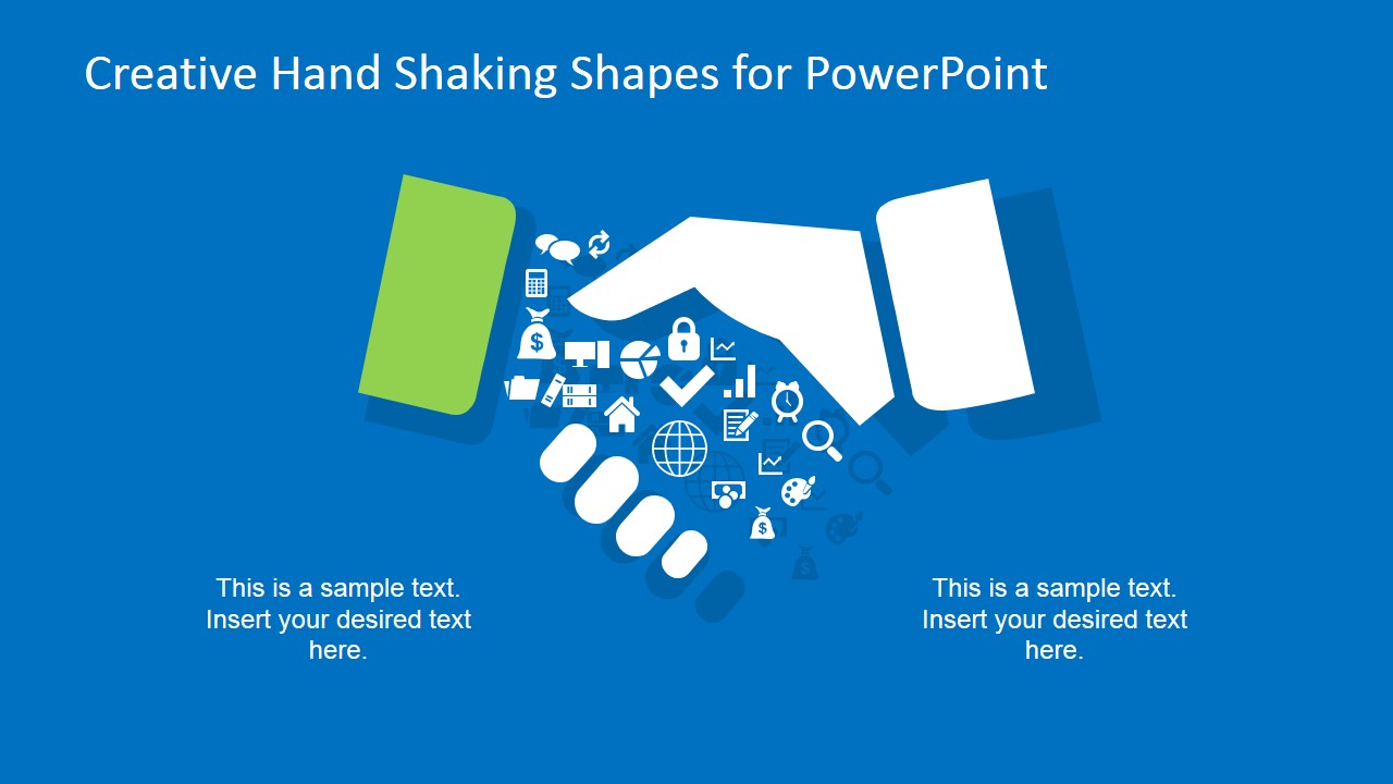 Creative Hand Shaking Shapes for PowerPoint - SlideModel