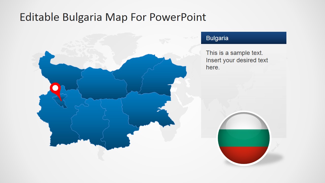 Editable Bulgaria PowerPoint Map - SlideModel