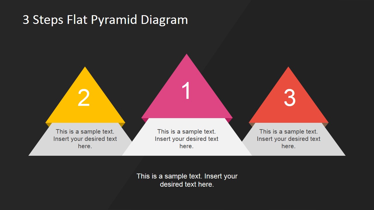 3 Steps Flat Pyramid Diagram - SlideModel