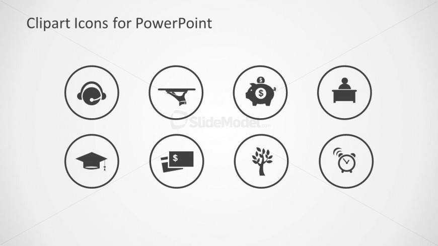 Clipart Icons for PowerPoint Light Gray Background - SlideModel
