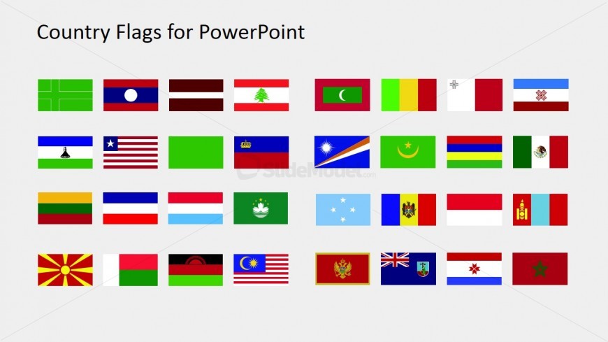 International World Flags Editable Shapes - SlideModel