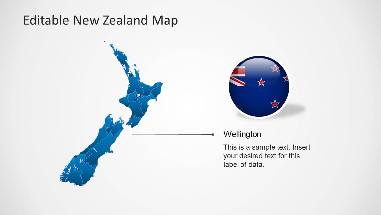 Editable New Zealand Map PowerPoint Template - SlideModel