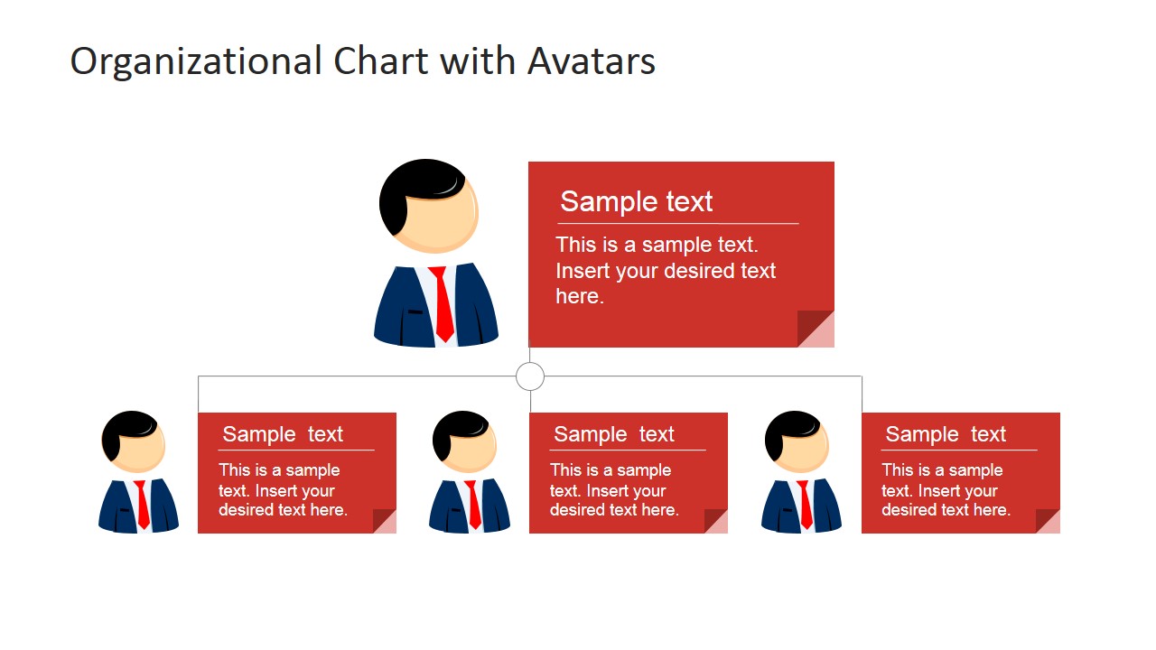 Organizational Chart Template with Avatars for PowerPoint - SlideModel